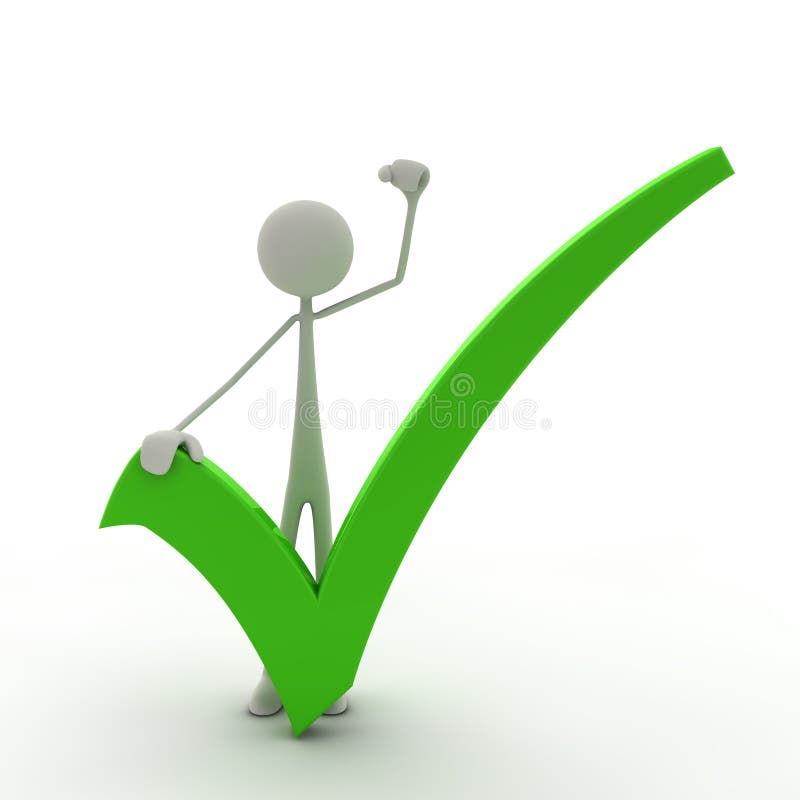 Figure with check mark stock illustration. Illustration of correct ...
