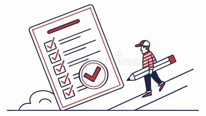 Checklist with Pencil Icon Vector Illustration. Test Vector Icon Stock ...