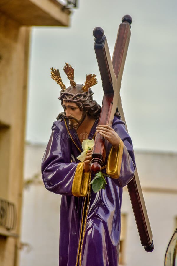 Figure of Christ with the Cross Stock Photo - Image of cross, monument ...