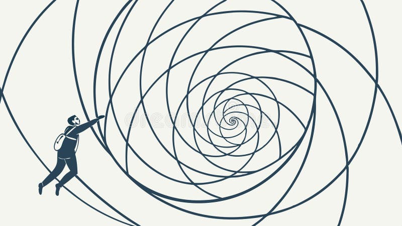 Figure Climbing Abstract Spiral Illustration, Vector Design Generative ...