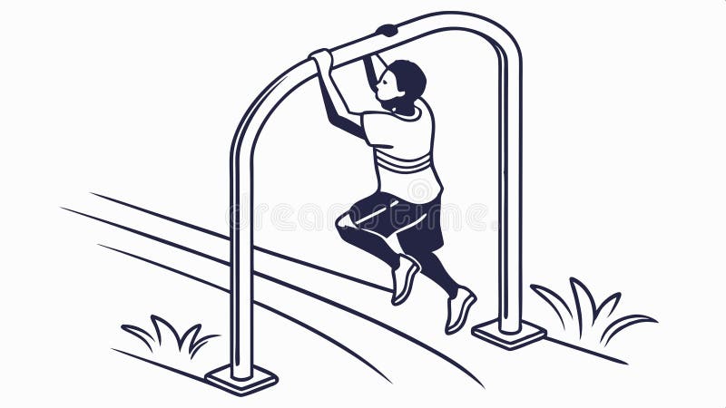 Figure Climbing Horizontal Bars Exercise Graphic Vector Design ...