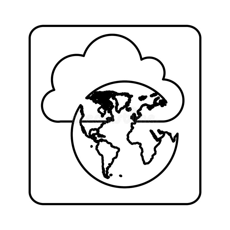 Figure Cloud Data Global Network Icon Stock Illustration - Illustration ...