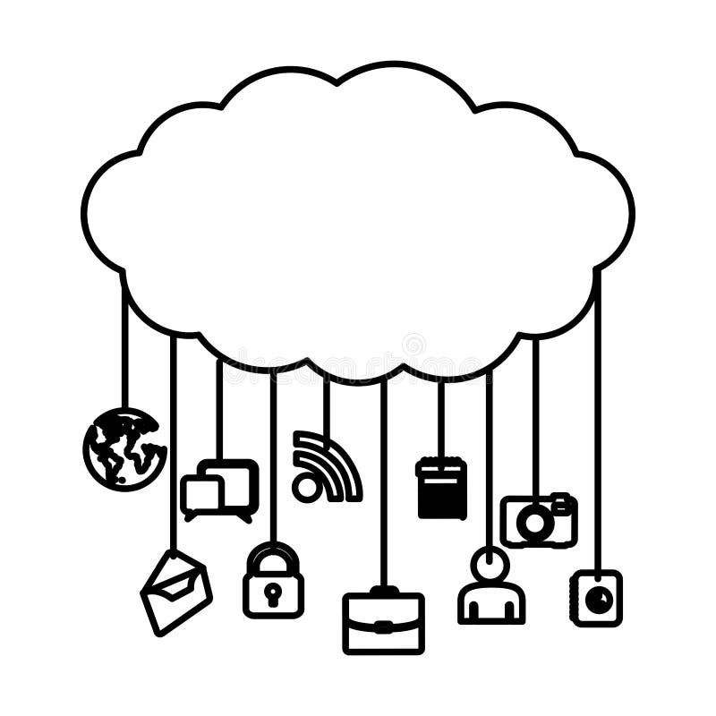 Figure Cloud Data Services Apps Stock Illustration - Illustration of ...