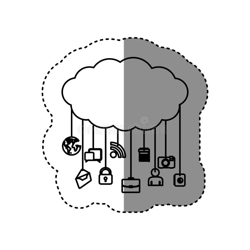 Figure Cloud and Round Chats Bubbles Icon Stock Illustration ...