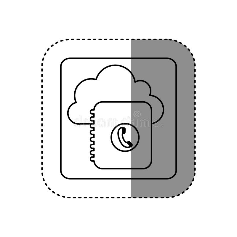 Figure Cloud Notebook with Phone Sign Network Stock Illustration ...