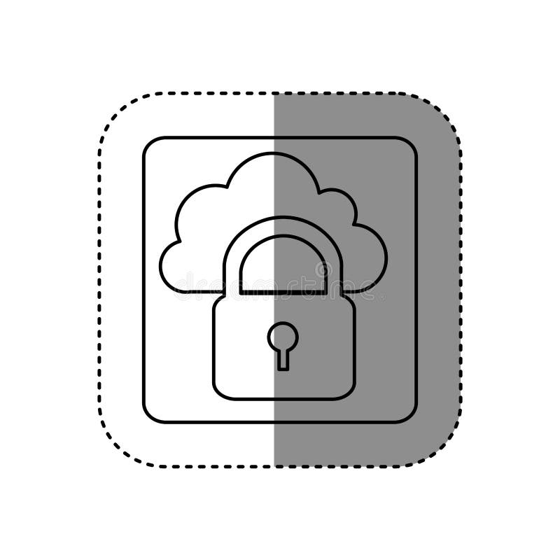 Figure Cloud Padlock Connect Icon Stock Illustration - Illustration of ...