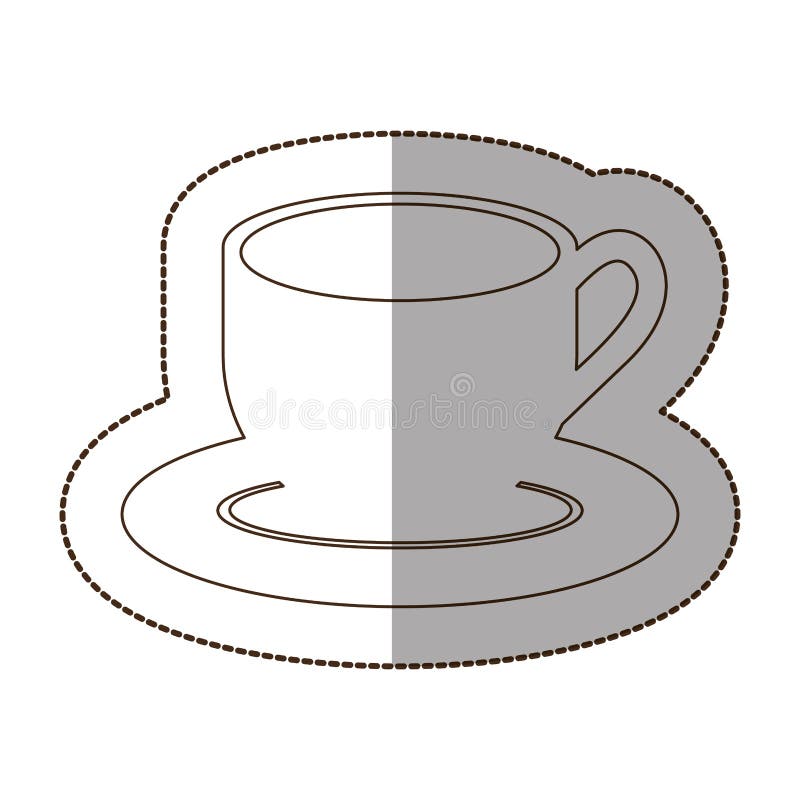 Figure Coffee Cup and Plate Icon Stock Illustration - Illustration of ...