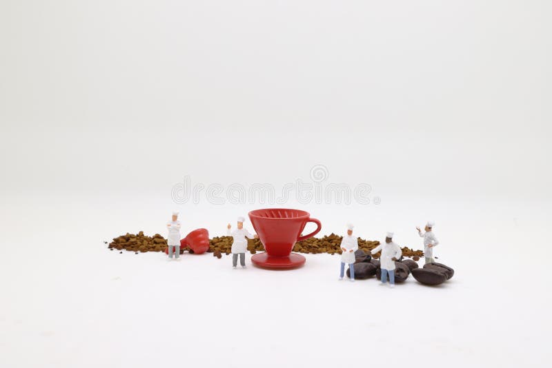 A Figure Cooker with Professional Coffee Maker Stock Photo - Image of ...