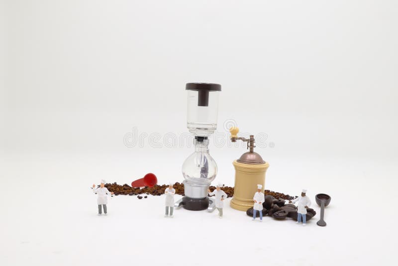 A Figure Cooker with Professional Coffee Maker Stock Photo - Image of ...