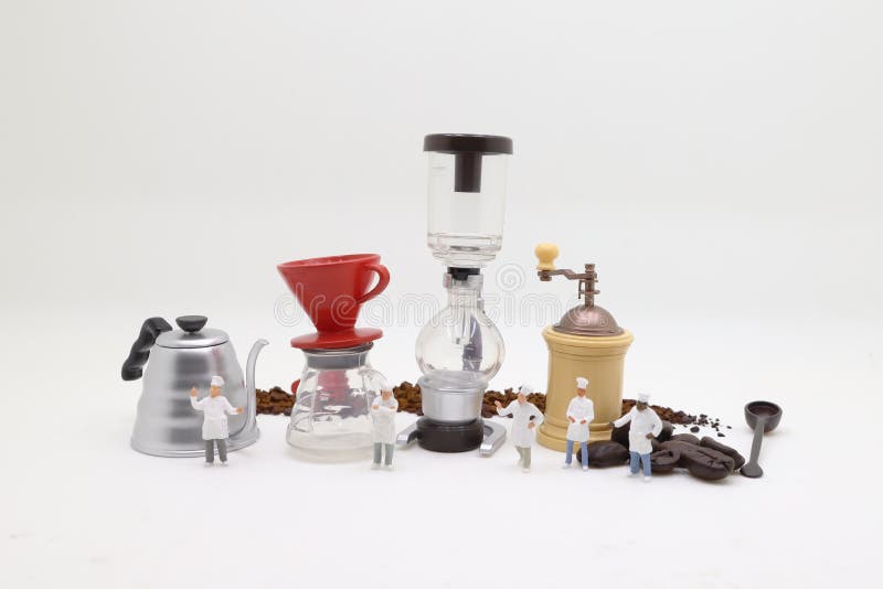 A Figure Cooker with Professional Coffee Maker Stock Image - Image of ...