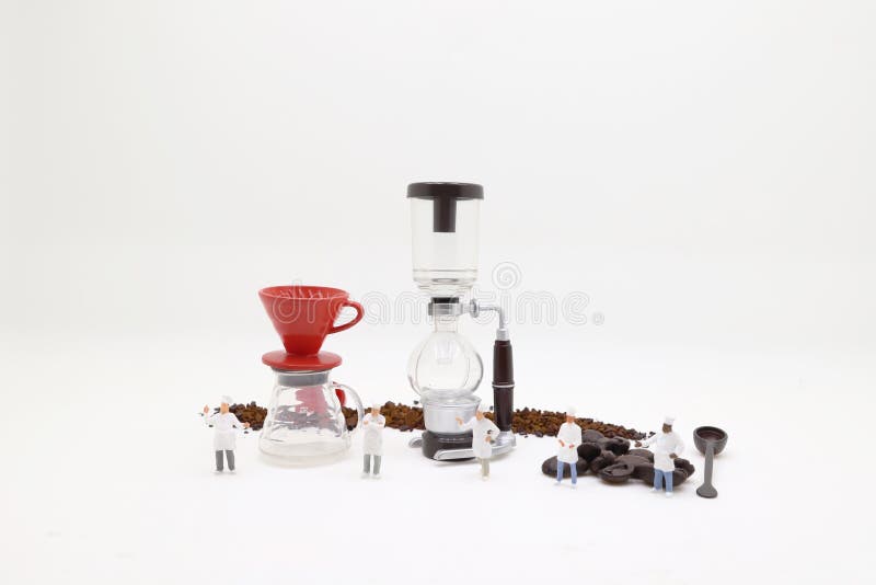 A Figure Cooker with Professional Coffee Maker Stock Photo - Image of ...