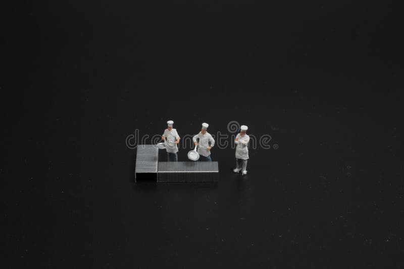 A Figure of Cooking Process with Chef Figures Stock Photo - Image of ...