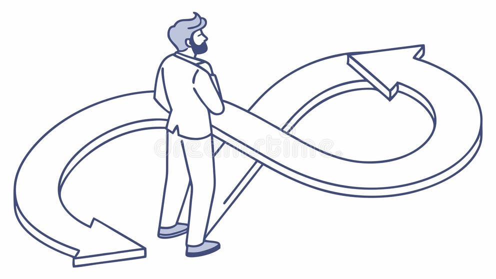 Figure Creating an Infinity Loop. Continuous Flow and Cycle, Vector ...