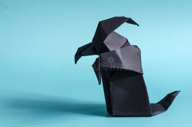 The Figure of a Dark Ghost on the Blue Background of the Mine Space ...