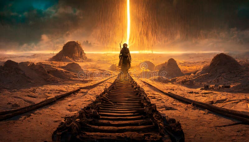 Figure in the desert stock illustration. Illustration of figure - 331138971