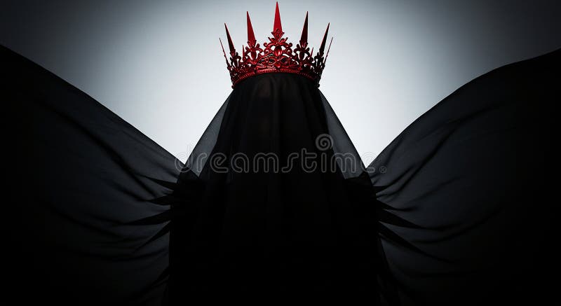 A Figure Draped in Black Fabric Stands Against a Gradient Background. a ...
