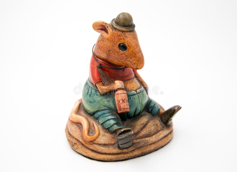Isolated Figure of an Drunken Mouse Sitting on a Stone Stock Image ...