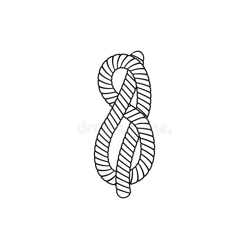 Figure Eight Rope Knot Isolated Vector Icon Stock Vector - Illustration ...
