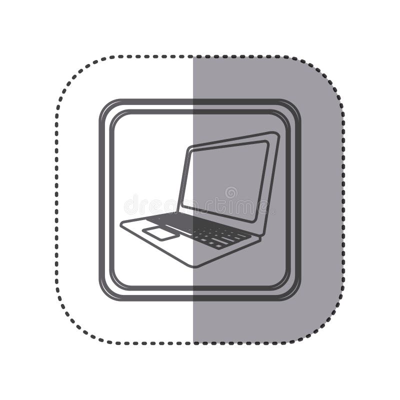 Figure Emblem Laptop Technology Icon Stock Illustration - Illustration ...