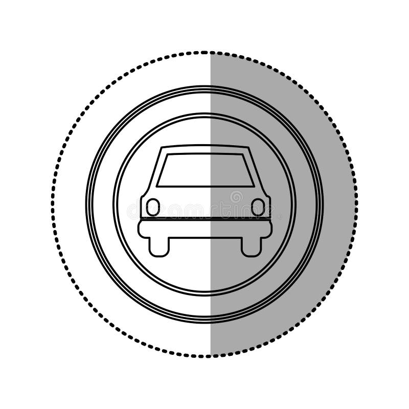 Figure Emblem Round Front Car Icon Stock Illustration - Illustration of ...