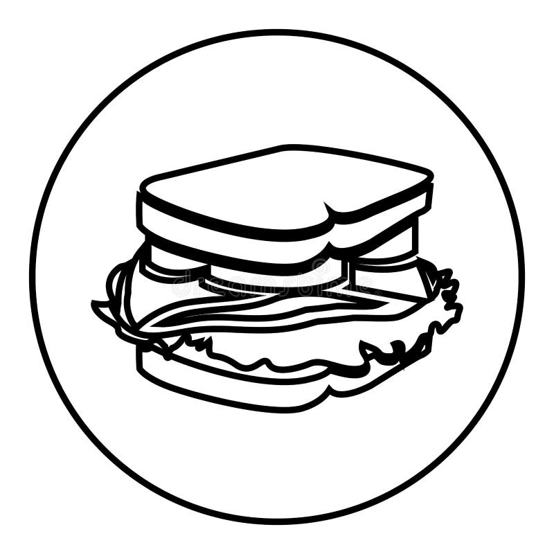 Sandwich Pictogram Icon Image Stock Vector - Illustration of cuisine ...