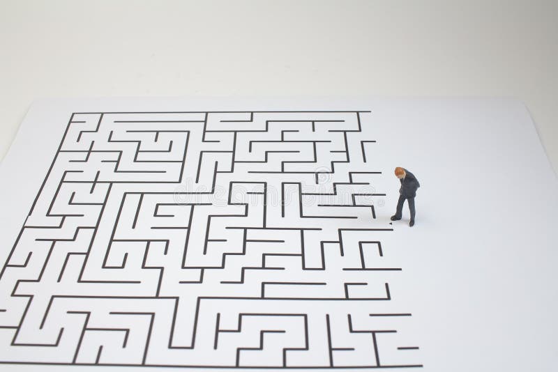 The Figure Face on Maze with Back Ground Stock Image - Image of target ...