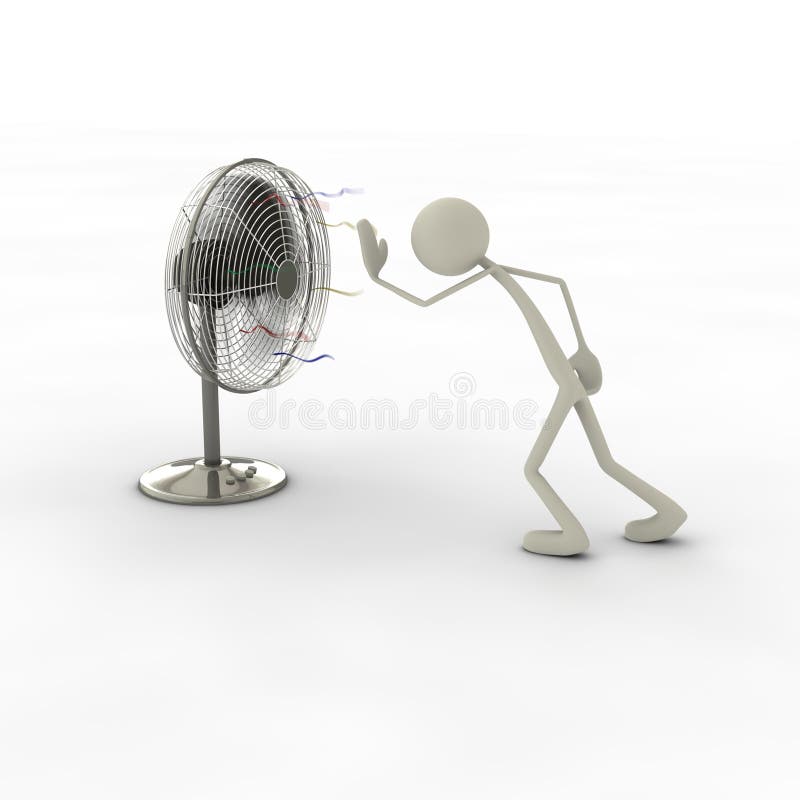 Figure with fan stock illustration. Illustration of force - 16482933