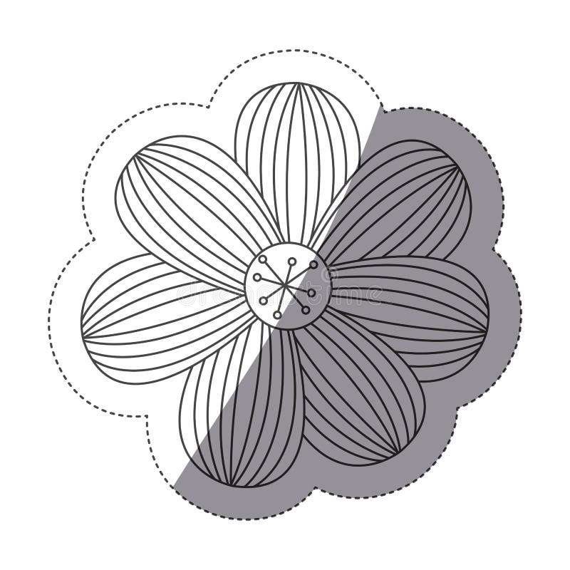 Figure Flower with Petals Icon Stock Illustration - Illustration of ...