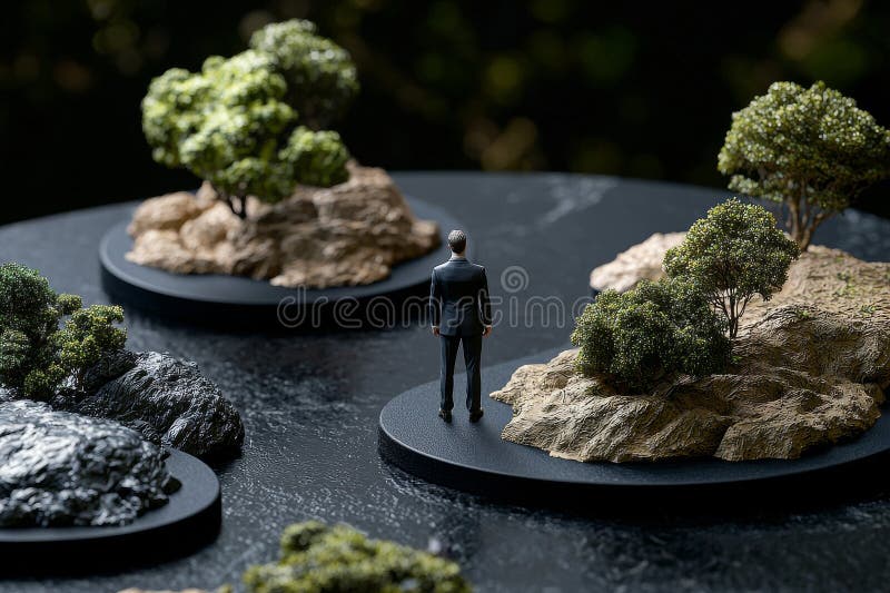 Figure at a Fork in the Road, Surrounded by Incredible Detail in a ...