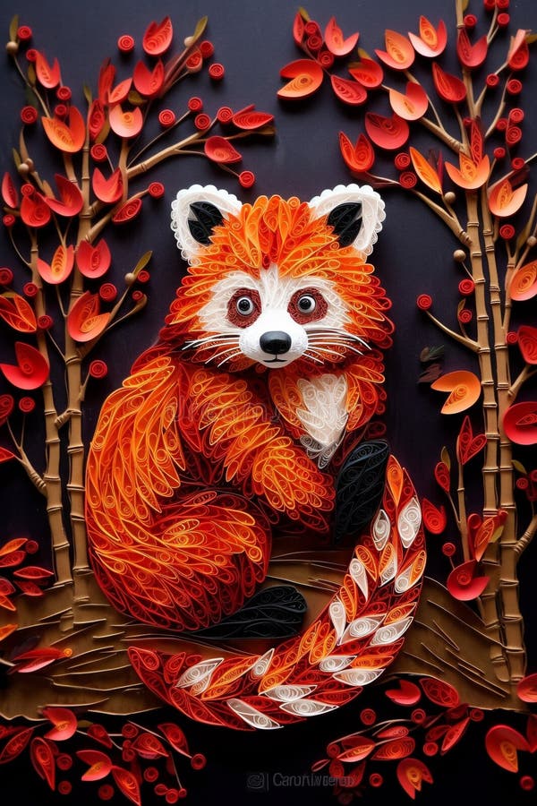 Figure in the Form of a Red Panda Stock Illustration - Illustration of ...