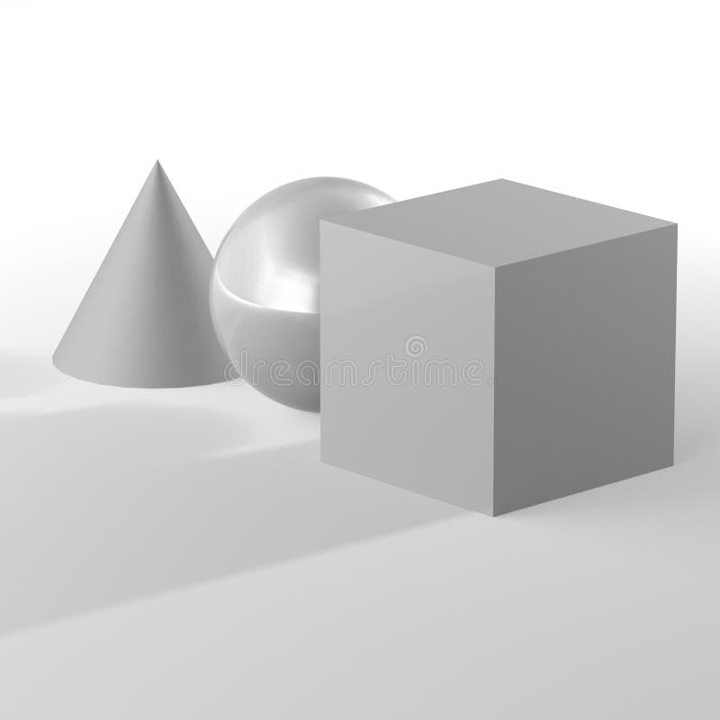 Figure Geometriche Solide Su Un Aereo Illustrazione di Stock ...