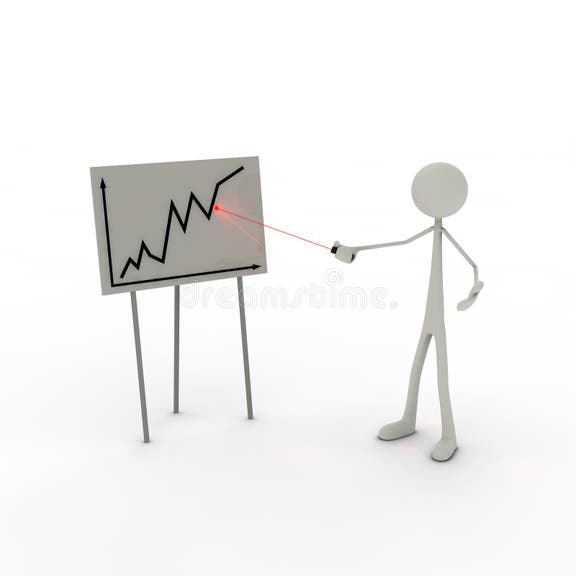 Figure with Graph and Laser Pointer Stock Illustration - Illustration ...