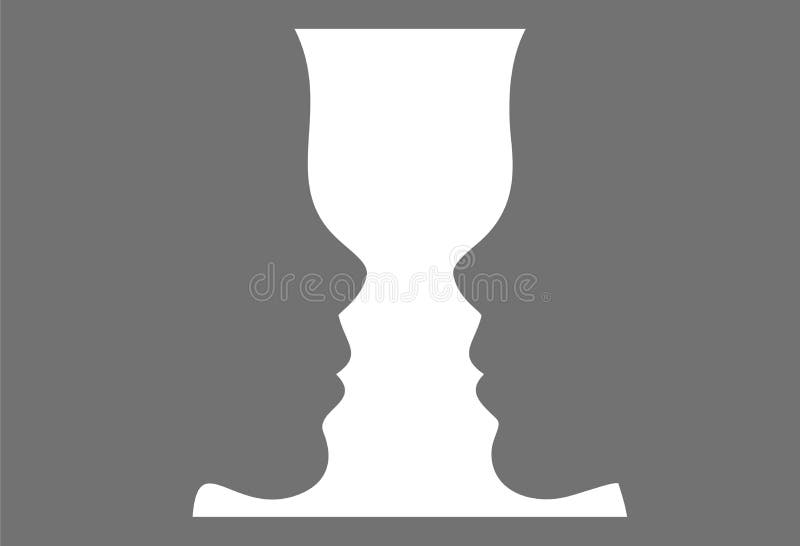 Figure-ground Perception. Face and Vase Stock Vector - Illustration of ...