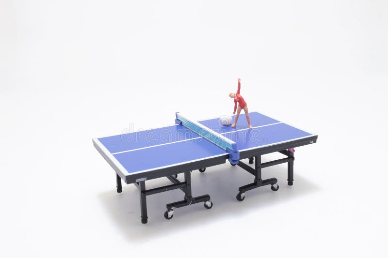 A Figure Gymnastics on the Ping Pong Table Stock Image - Image of tool ...
