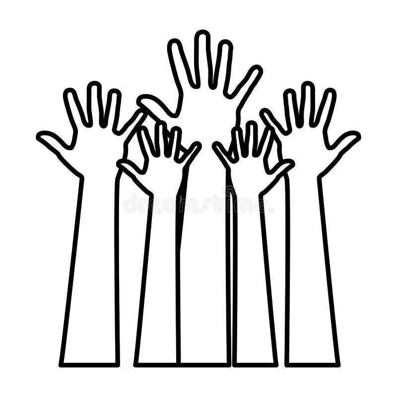 Figure hands up icon stock illustration. Illustration of hands - 88765254