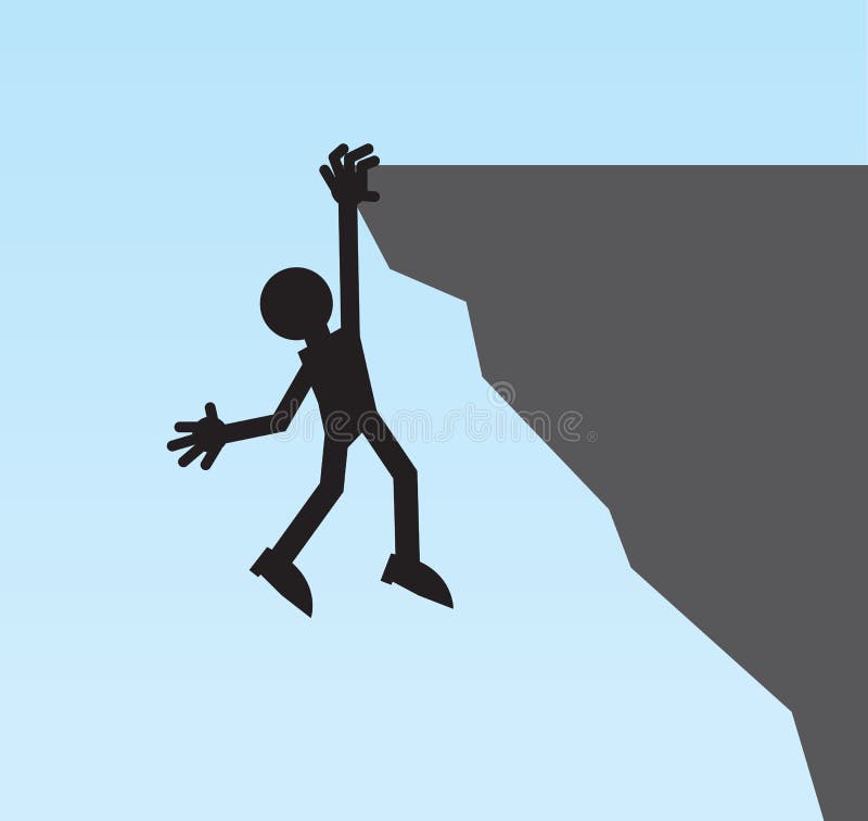 Figure Hanging Cliff stock vector. Illustration of dangling - 30604258