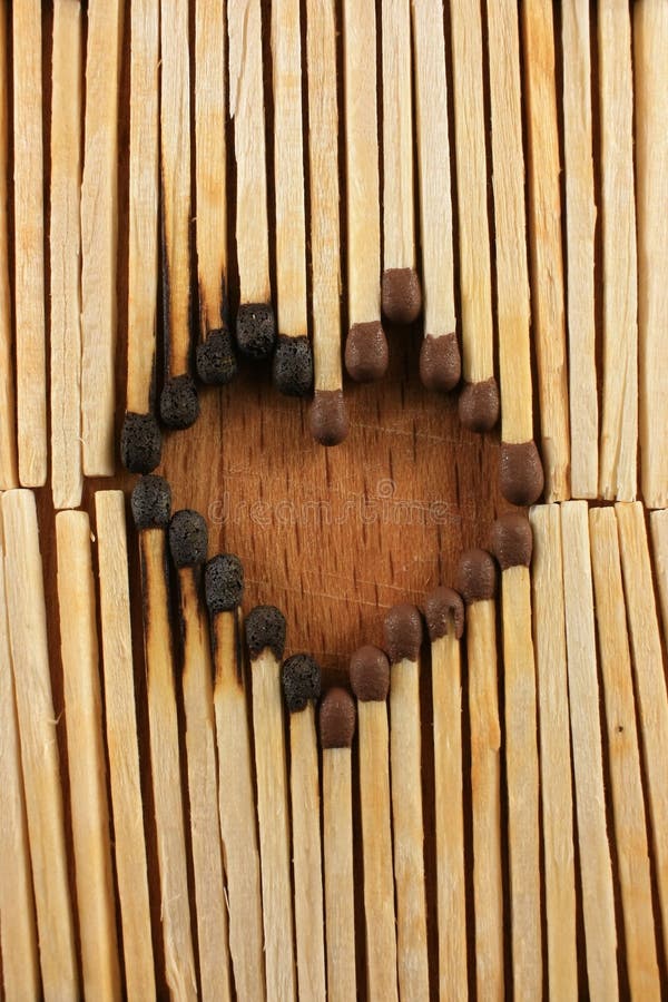 The Figure of the Heart, Lined with Burnt Matches Stock Image - Image ...
