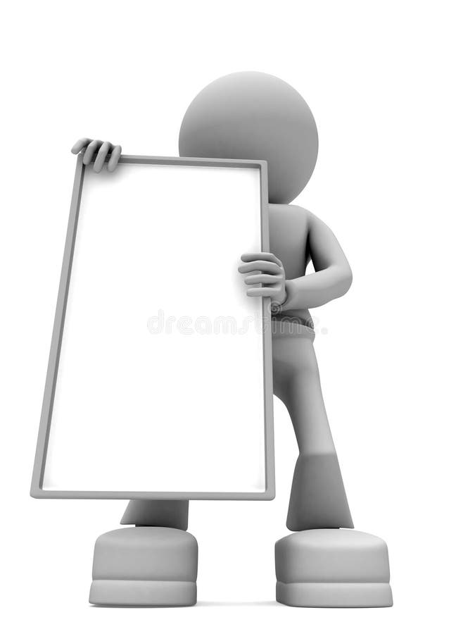 Figure Holding Sign stock vector. Illustration of large - 34040905