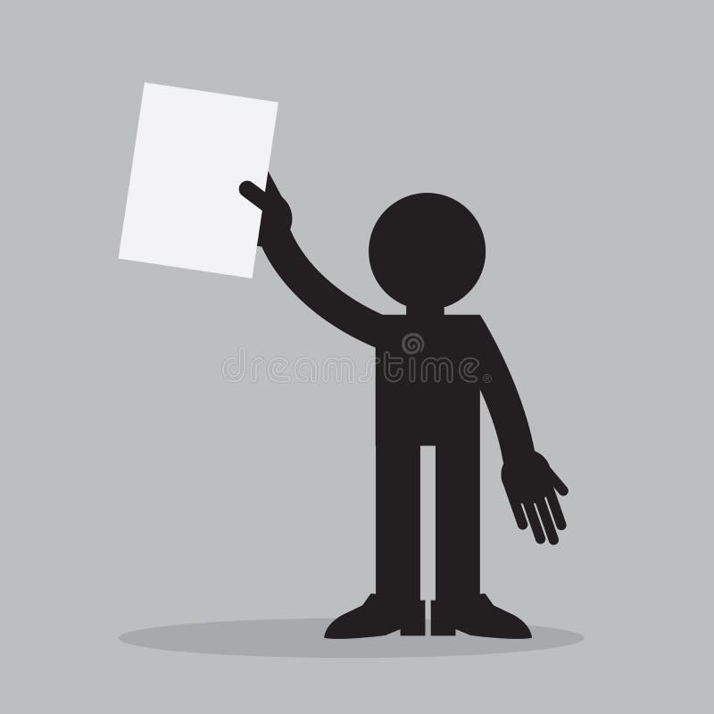 Figure Holding Blank Sign stock vector. Illustration of businessman ...