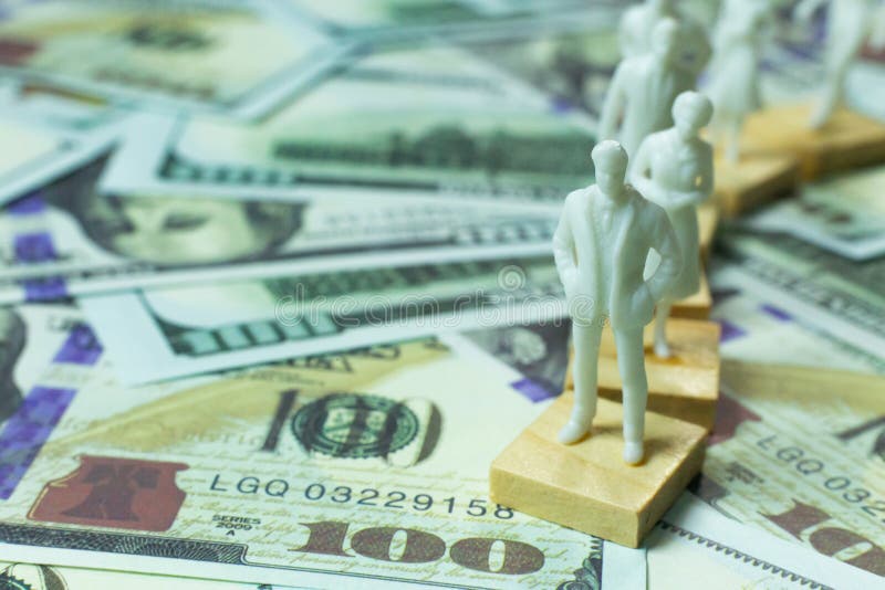 Figure Human and 100 Dollar Banknote Business Content Stock Photo ...