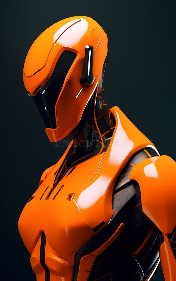 Figure of a Humanoid Robot with Artificial Intelligence. Visible ...