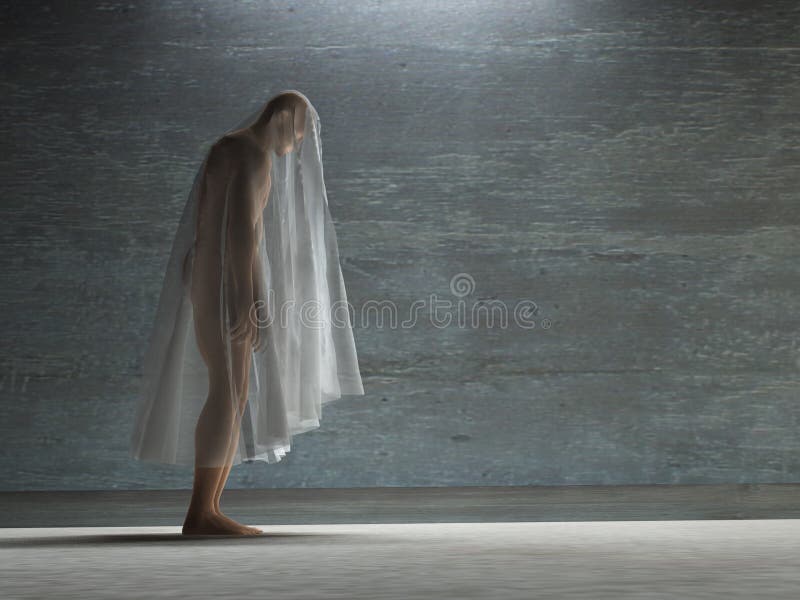 Figure Hunched Over Under Cloth Stock Illustration - Illustration of ...