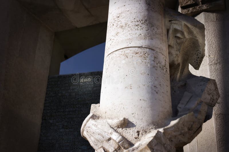 Figure of Jesus at Stone Pillar Editorial Stock Image - Image of ...