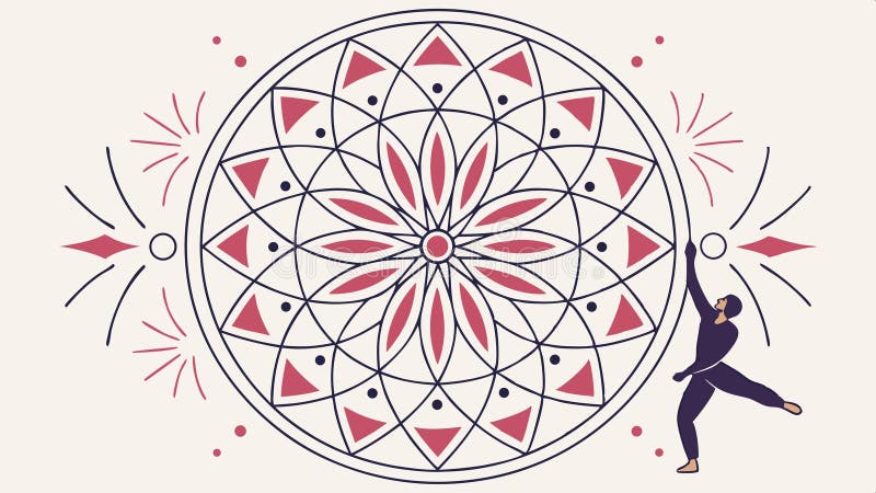 Figure Jumping with Abstract Radial Pattern Vector Design Generative AI ...