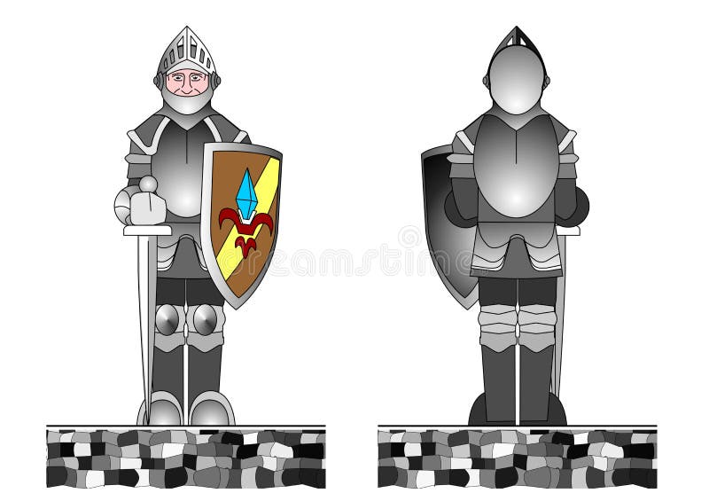 Figure Knight Guard, Soldier in Vector Stock Vector - Illustration of ...