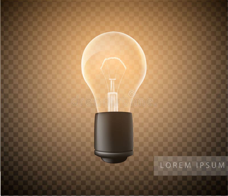 Figure of a Luminous Light Bulb on a Transparent Stock Illustration ...