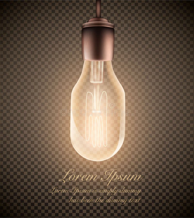 Figure of a Luminous Light Bulb on a Transparent Stock Illustration ...