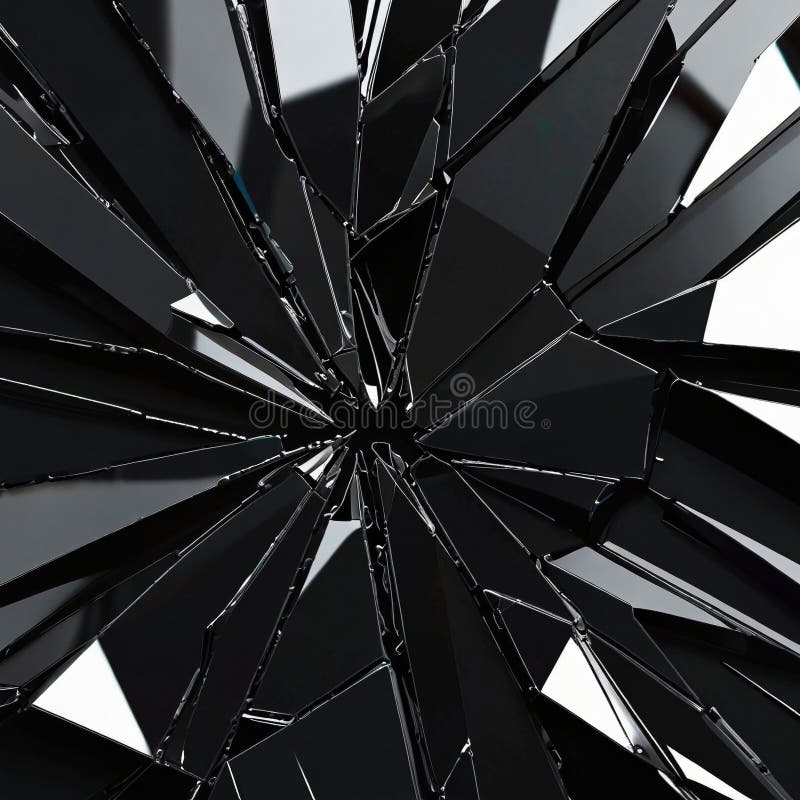 Figure Made of Black Broken Glass on a Gray Background Stock ...