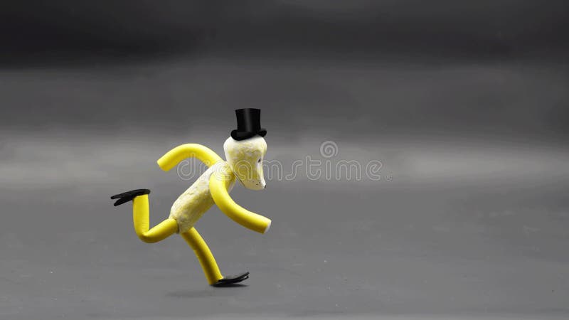Figure Made by Hand with Plasticine Walking in Stop Motion Fulfilling ...