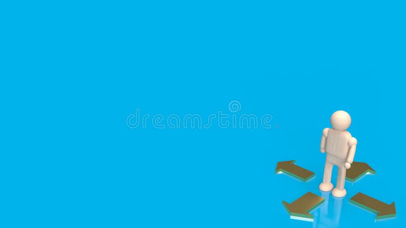 The Figure Man and Arrow Point for Business Concept 3d Rendering Stock ...